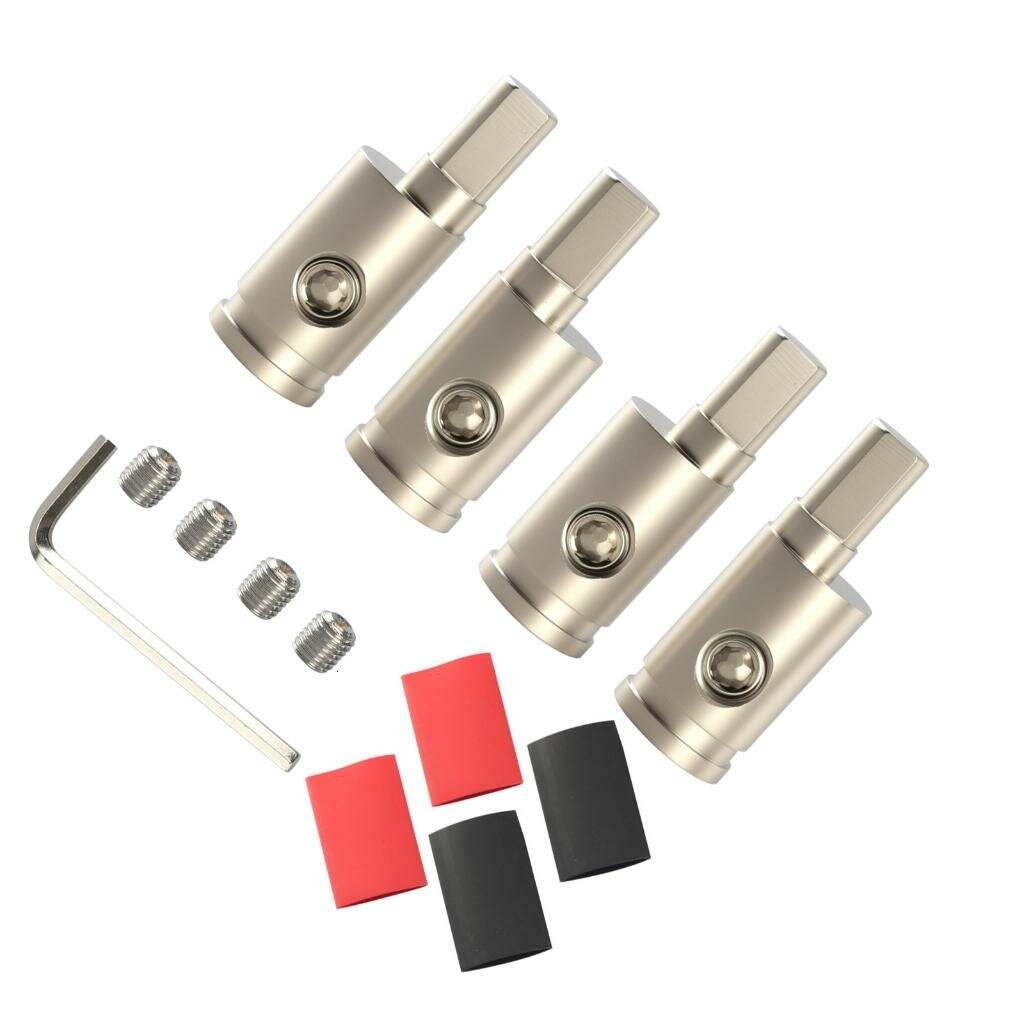 2 пары автомобильных клемм питания Материал клемм для медиатора Разъемы аудиокабеля Быстрая установка Универсальная посадка