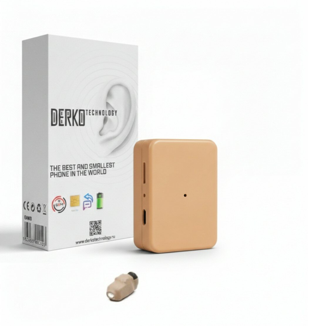 Миниатюрная гарнитура мини-телефон Бокс и микронаушник Gold 10 мм