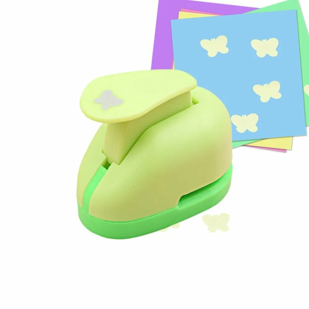 Дырокол бабочка маленький размер декоративный для бумаги картона ручной компактный точный