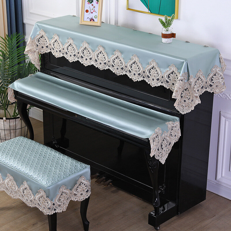 Чехол для пианино в европейском стиле с кружевом, вышитый чехол, полупрозрачная ткань, пылезащитный чехол для пианино, универсальный чехол