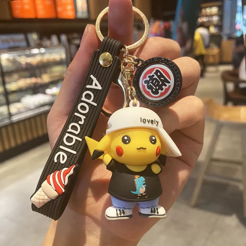 Милый брелок Пикачу, подвеска для автомобиля, брелок для пары, популярный на интернете, аксессуар для сумок, подарок