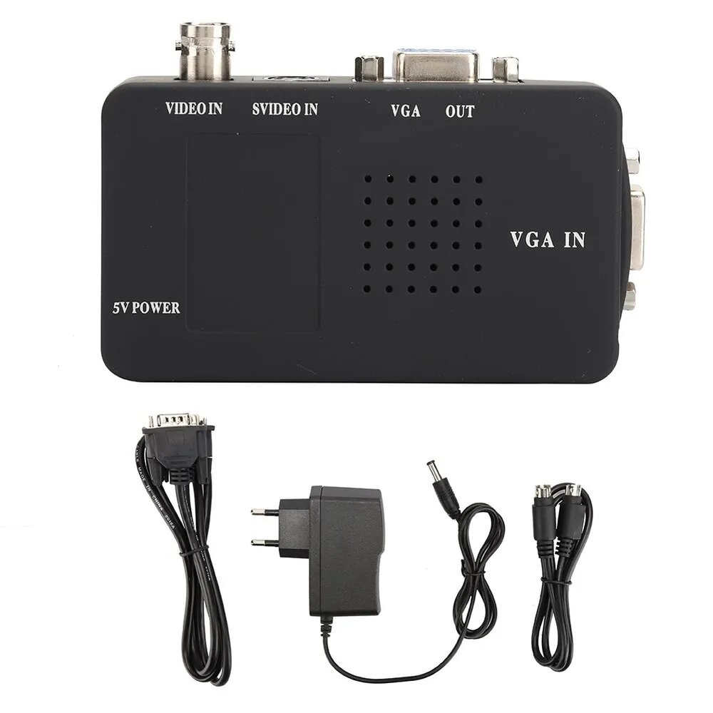 Конвертер BNC в VGA, черный, 100-240V