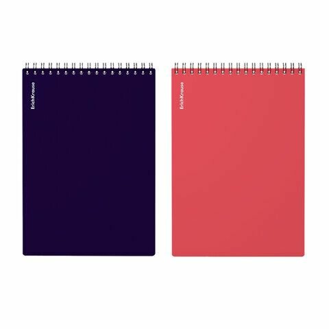 Блокнот А5 148х210 мм, 80 л, гребень, пластик, клетка, ERICH KRAUSE, "Reef", 63650