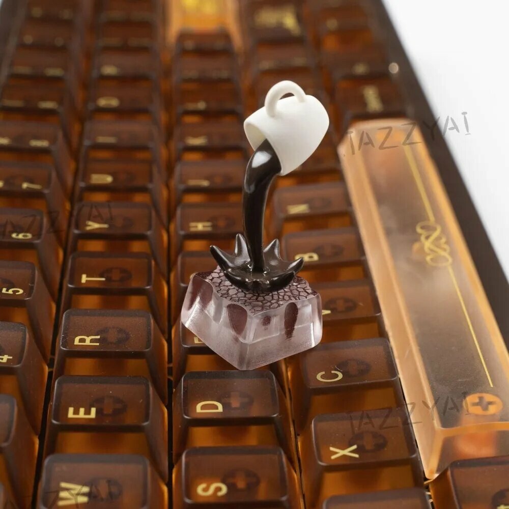 Кейкапы для механической клавиатуры - Artisan Coffee: ESC, смола, ручная работа, магнитная подвеска, 1U
