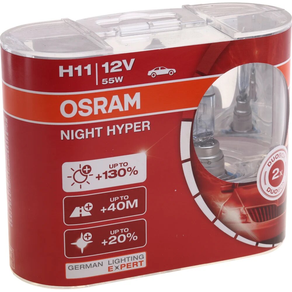 Osram Автолампа H11 (55) PGJ19-2+130 NIGHT HYPER (евробокс,2шт) 12V 64211NH-HCB 121468
