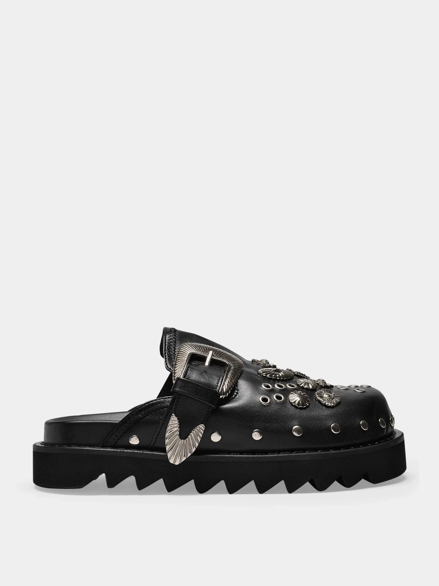 Сабо Eyelet Metal Leather