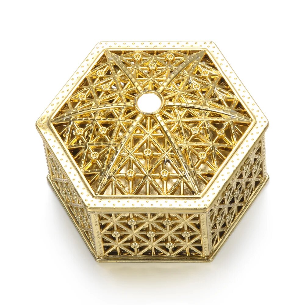 Пластиковая подарочная шкатулка для украшений Hexagon Gold