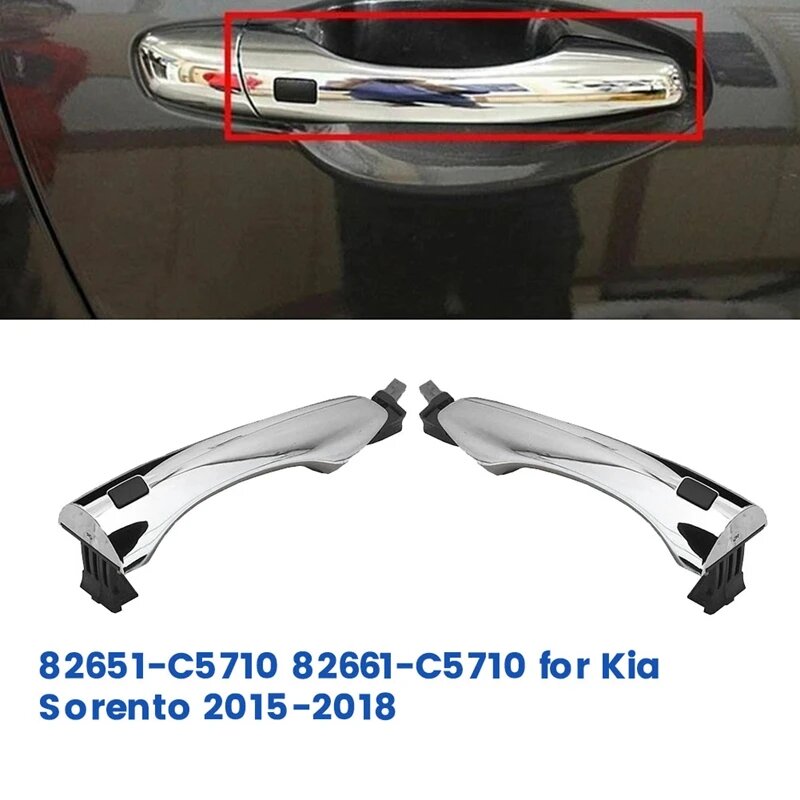 1 пара индуктивных хромированных ручек передней двери с кнопкой 82651-C5710 82661-C5710 для Kia Sorento 2015-2018 внешние тяговые ручки