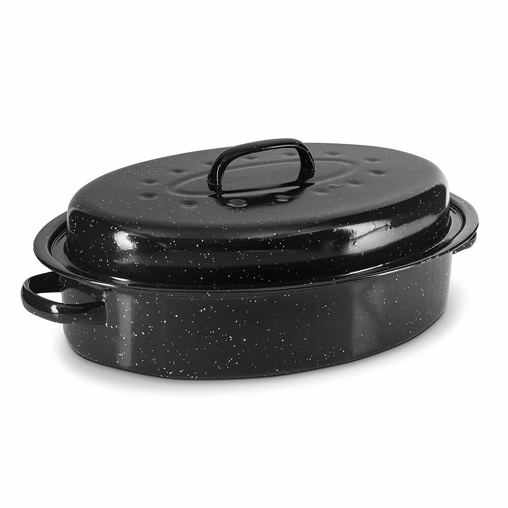Эмалированная жаровня для курицы 13inch года, черная, горячая продажа, эмалированная тарелка, эмалированная кастрюля, эмалированная кастрюля для индейки для дома