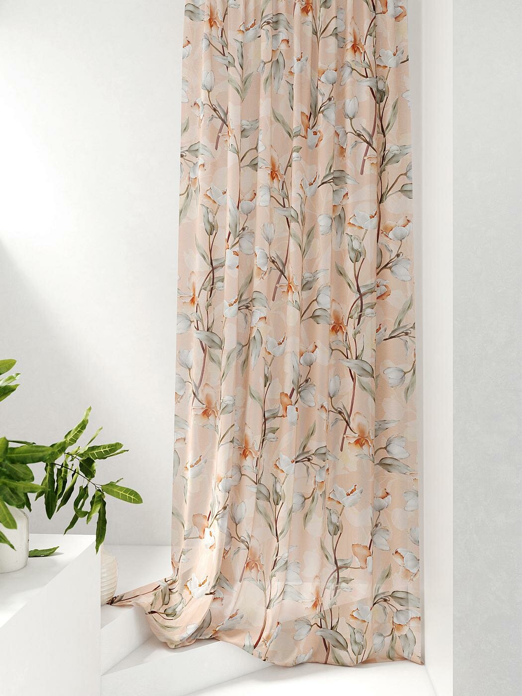 Штора для спальни и гостиной готовая 150x260 см с рисунком (589001-260)