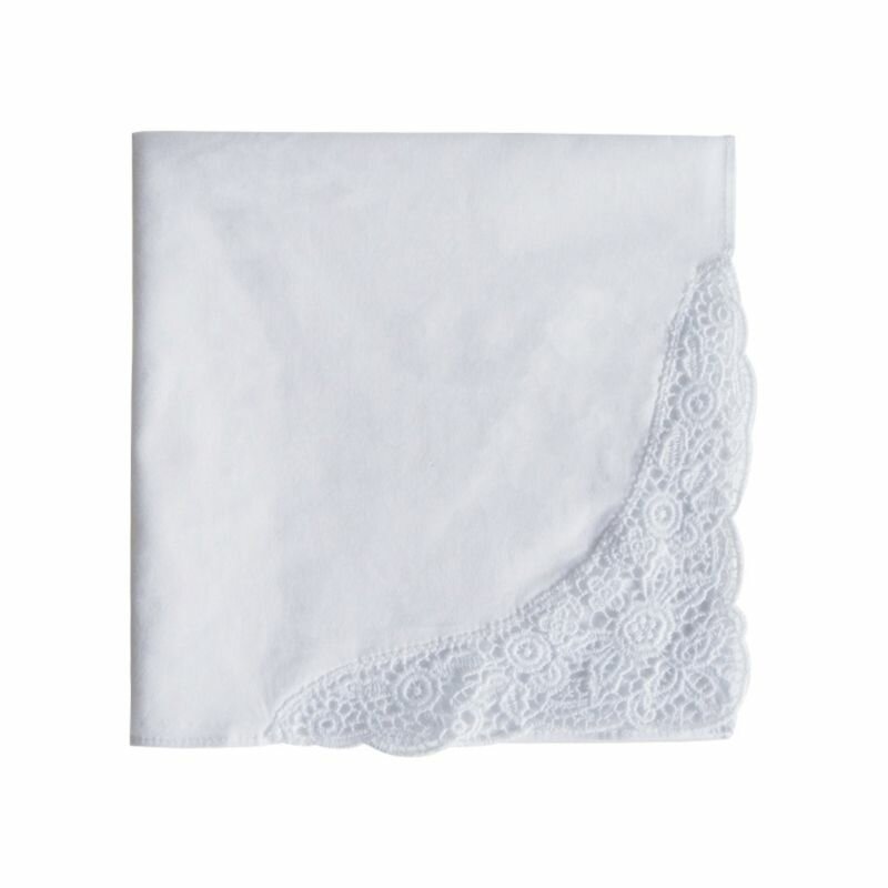 Мягкие хлопчатобумажные носовые платки для женщин с цветочным кружевным краем, женские носовые платки