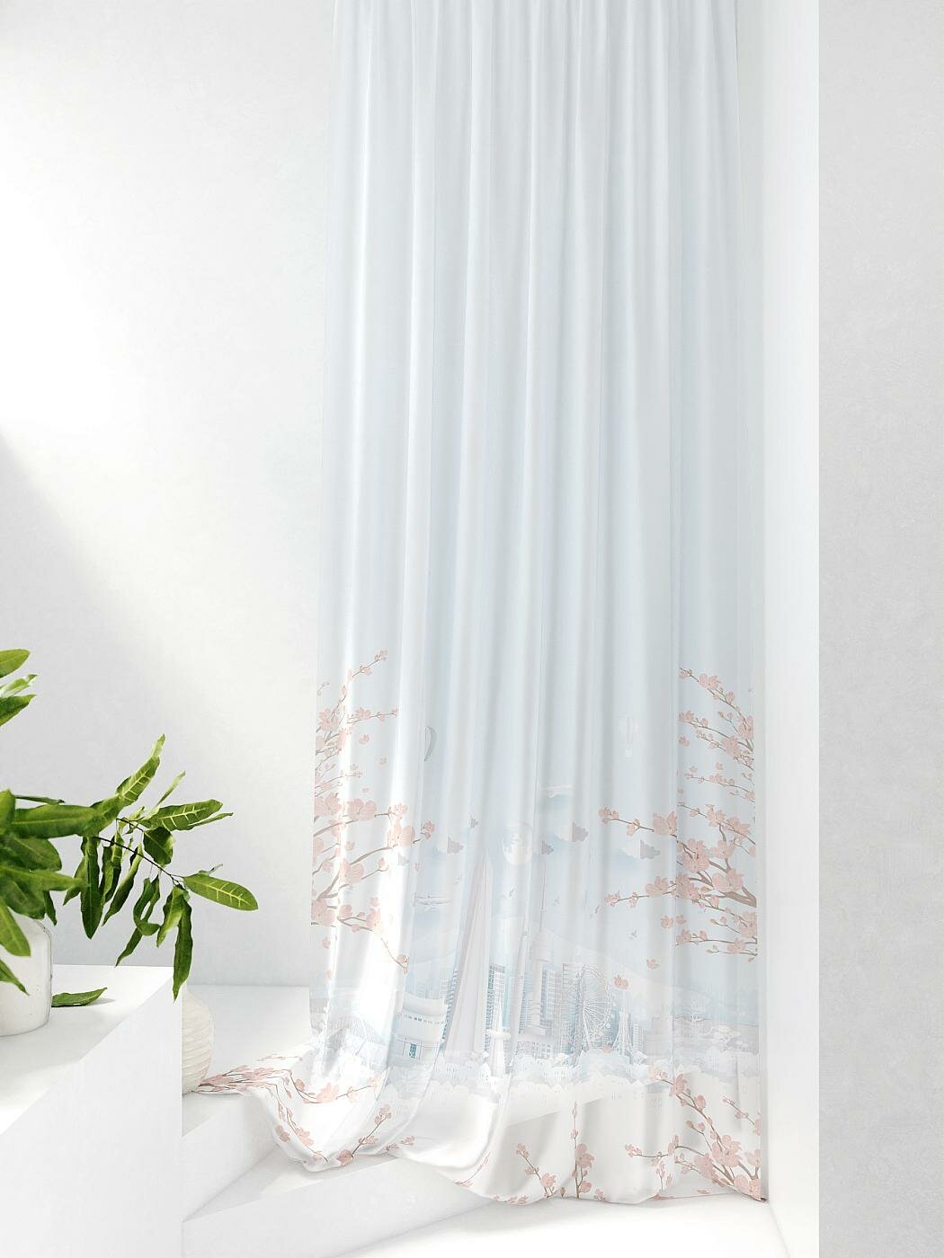 Штора для спальни и гостиной готовая 150x260 см с рисунком (589088-260)
