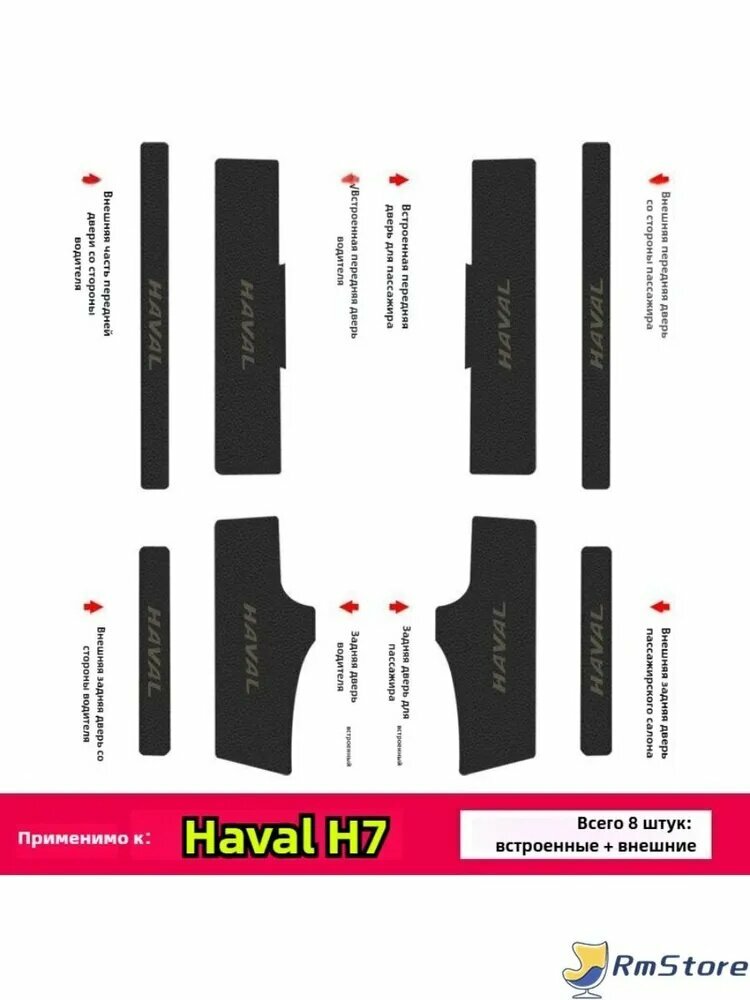 Haval H7 Защита порога двери автомобиля, Наклейки на машину Haval H7, Красиво и практично.