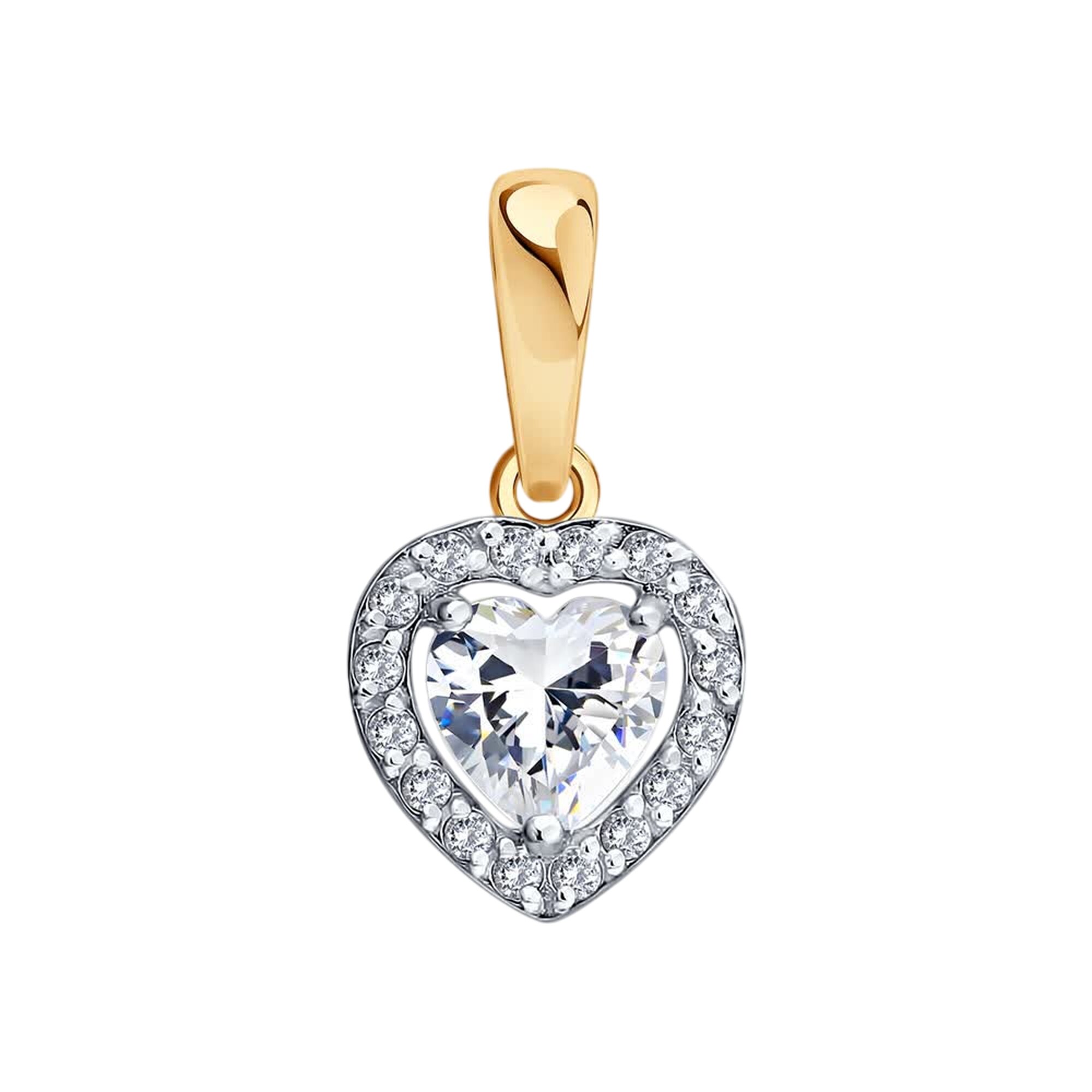 Подвеска Diamant online, красное золото, 585 проба, фианит