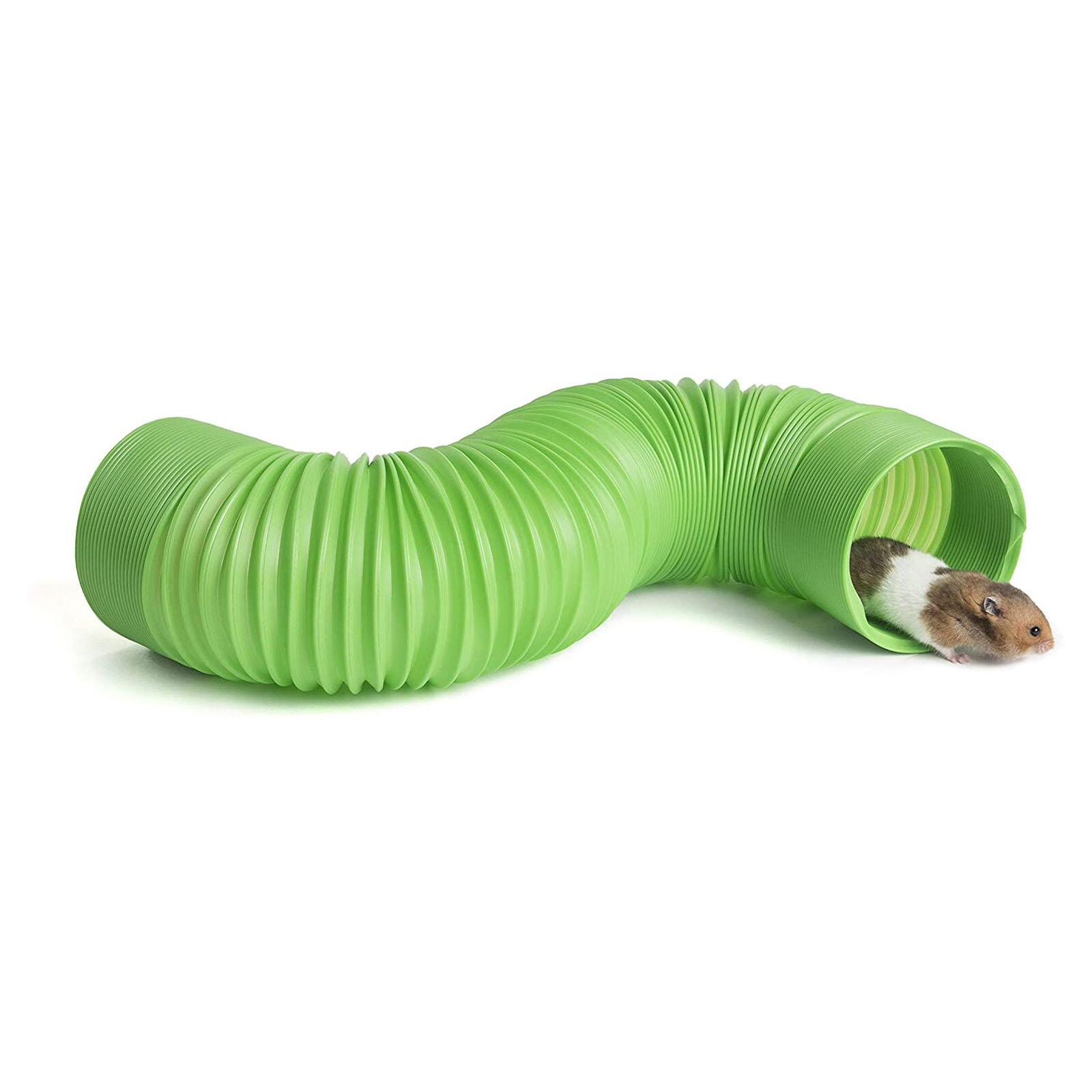 Туннель для маленьких животных Telescopic 100см Труба для морских свинок ежей хорьков хомяков цветы синий розовый зеленый серый материал высококачественный ПП диаметр 10см длина 1м упаковка 30x22x10см для норок морских свинок сурков ежей шипунов 1шт