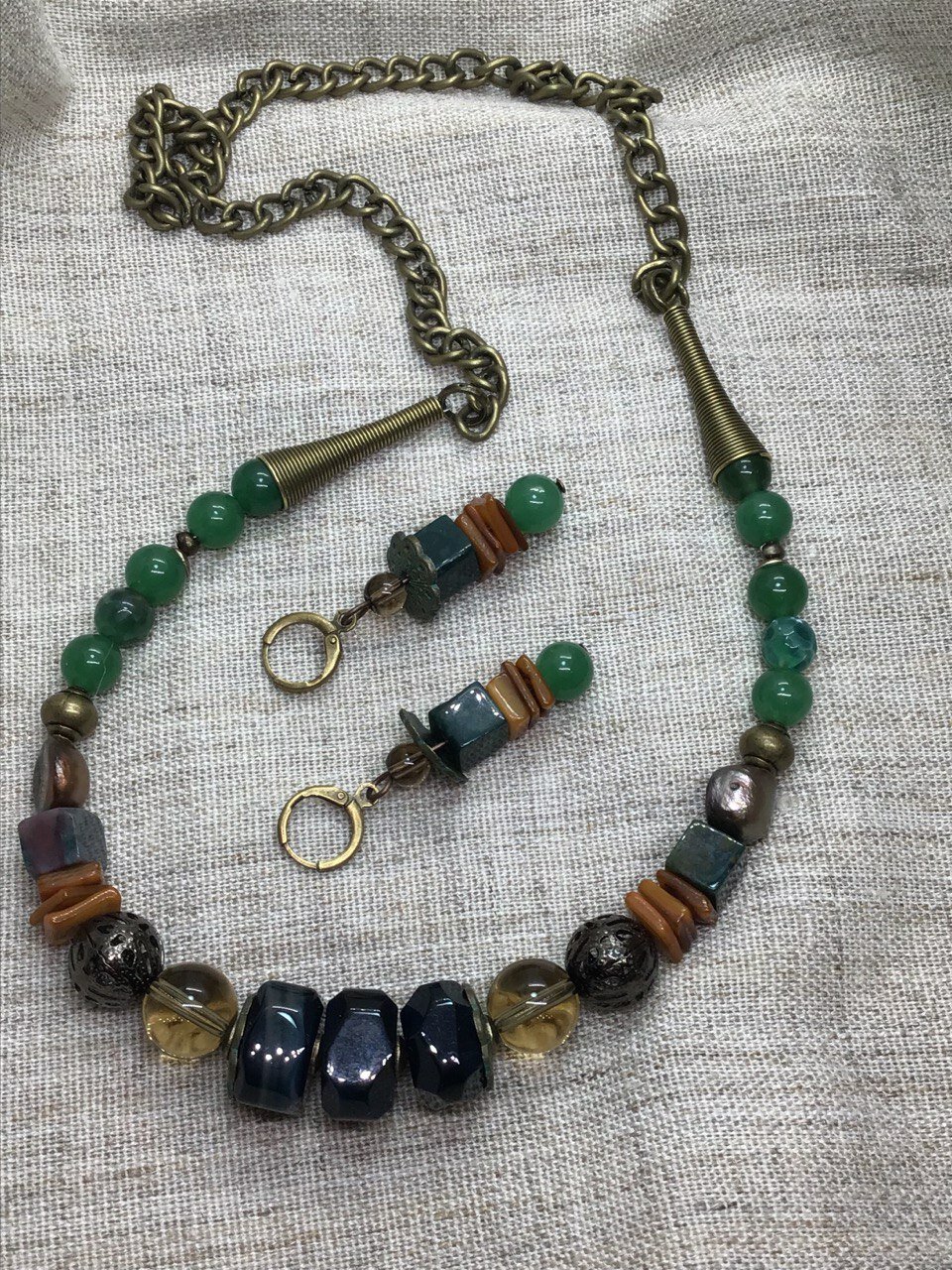 Колье, агат