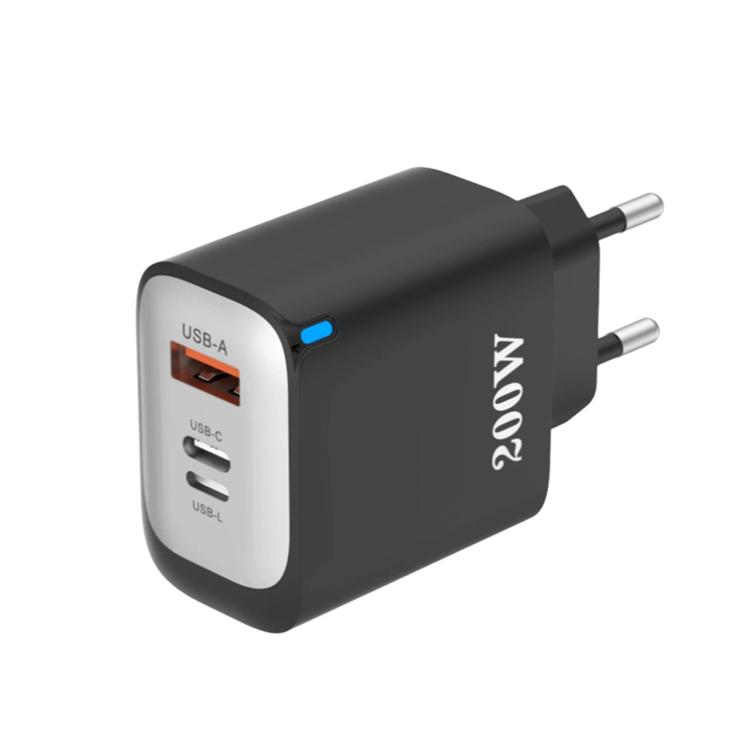 Быстрое зарядное устройство USB C, 200 Вт, QC3.0, тип C, настенное зарядное устройство для Black-EU