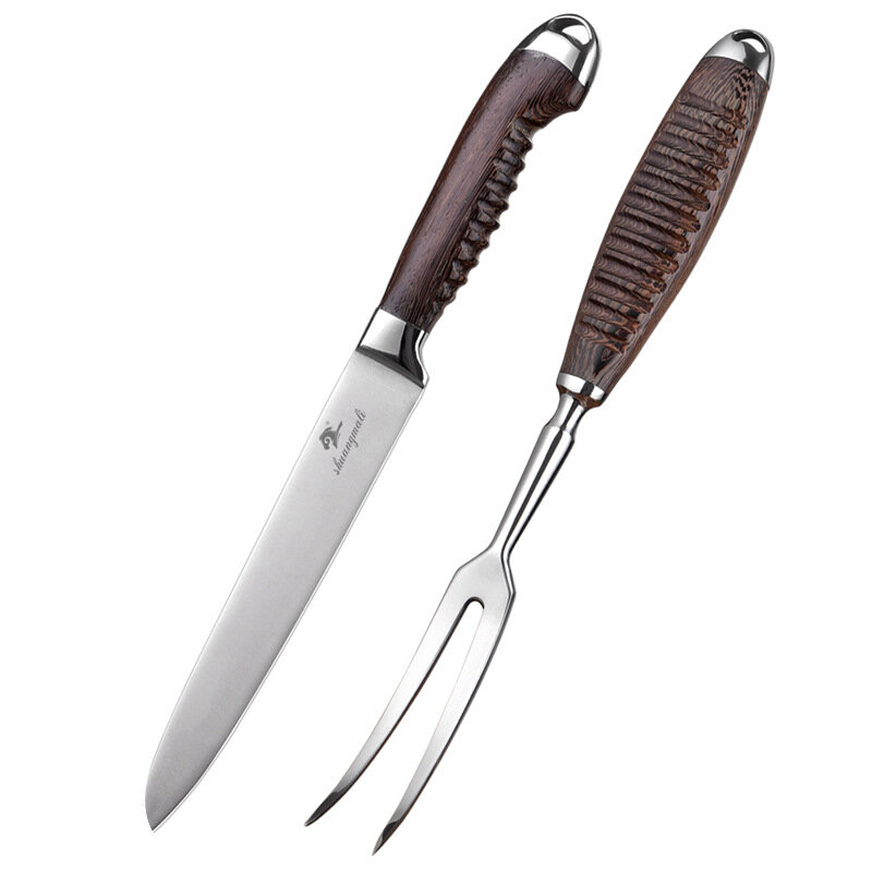 Набор для барбекю из нержавеющей стали: нож и вилка, железная пластина, набор для мяса, двухкомпонентный набор для стейков, жареного ягненка, оптовая продажа в западном стиле