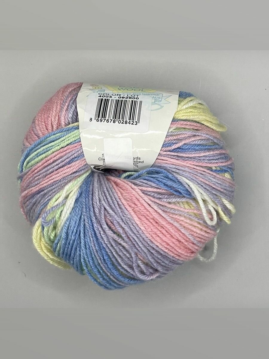 Один моток пряжи Alize Baby Wool Batik(3050) ,50гр-175м, 40% шерсть, 20% бамбук, 40% акрил.