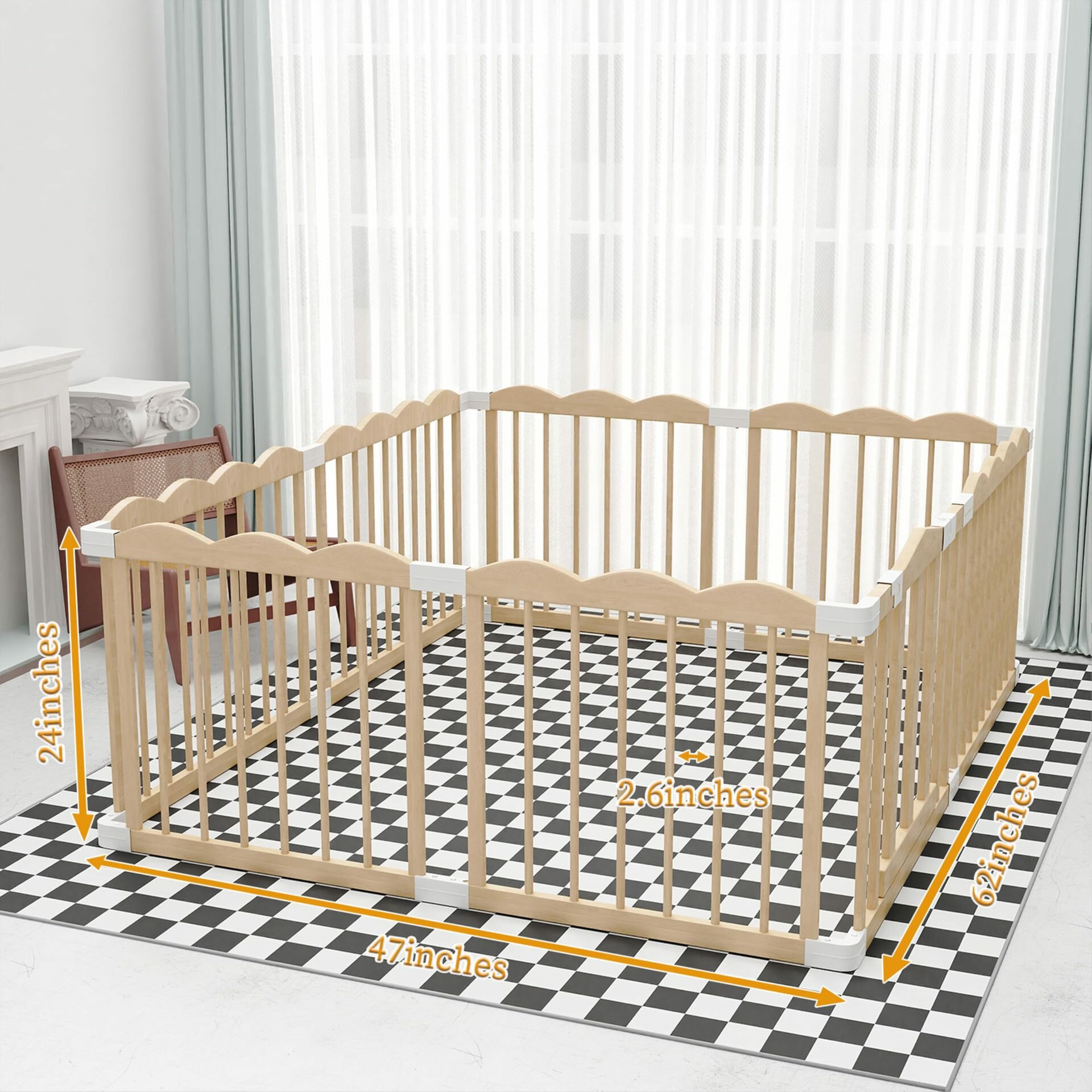 Детский манеж складной для домашнего использования, деревянный забор для ползания детей, игровой забор для ходьбы, ограждение для детей