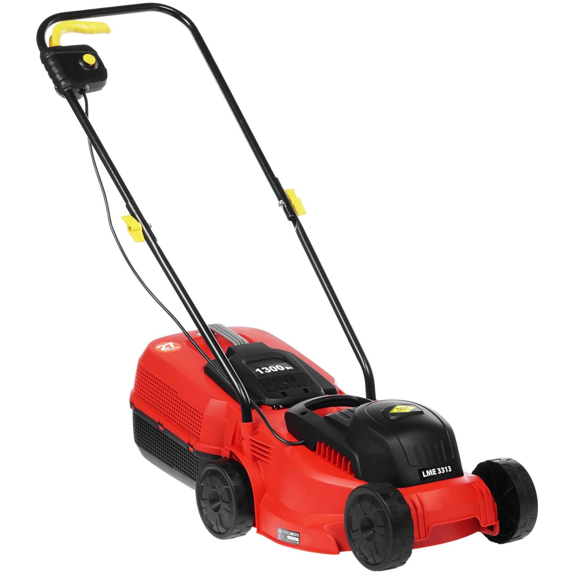 Газонокосилка электрическая DDE LME 3313, 1,3 кВт, 3850 об/мин, 33 см, высота, 20–65 мм