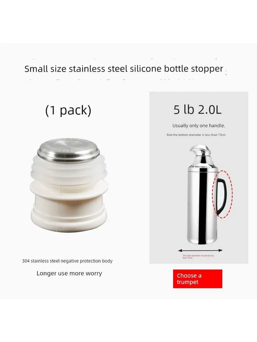 Пробка для термоса (304 сталь — малый, 2л, 3.5см)