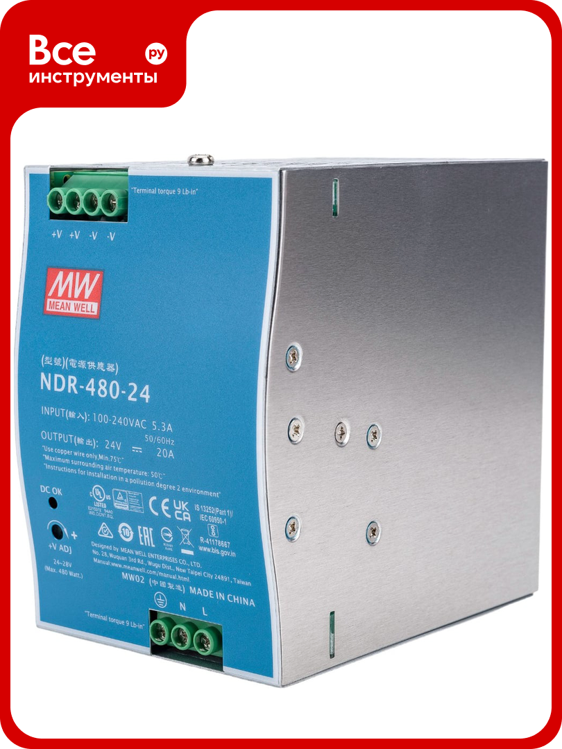 Источник питания Mean Well, AC/DC NDR-480-24 Т02290107