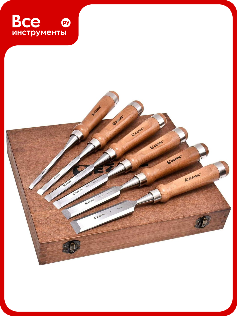 Набор стамесок в подарочной коробке из дерева Ezarc 6шт 812295