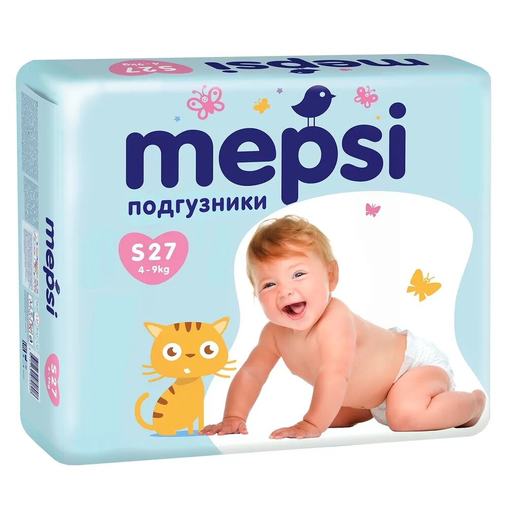 Детские подгузники Mepsi S (4-9кг), 27 шт