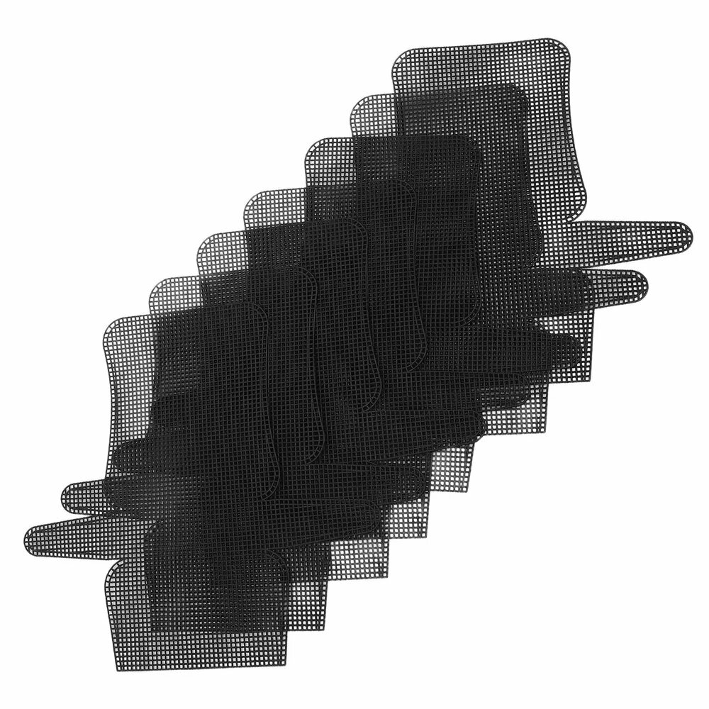 Набор пластиковых сетчатых полотен черного цвета для вышивки и вязания сумок, 7 шт