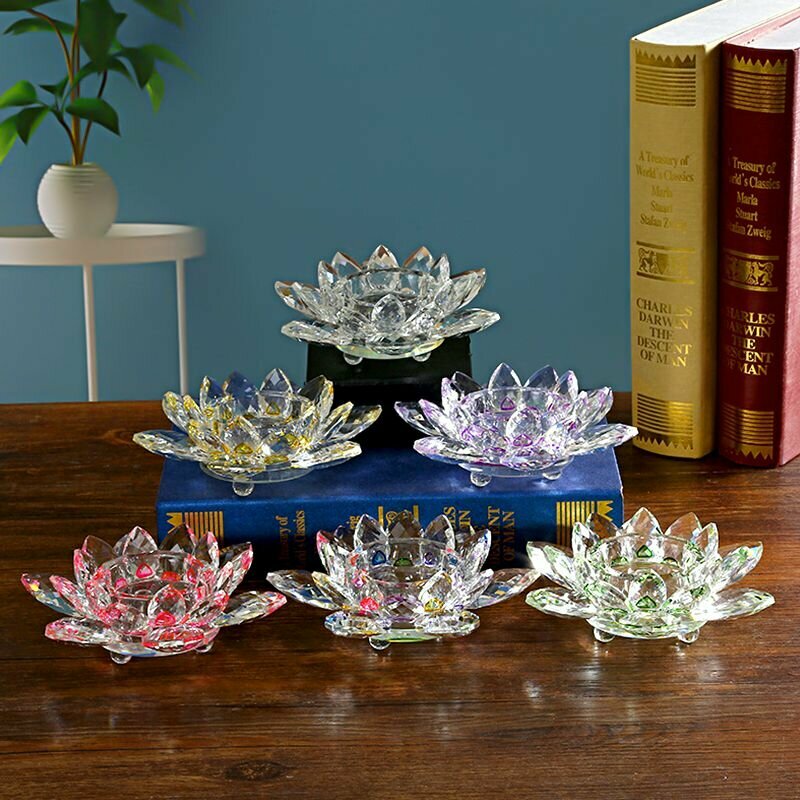 Подсвечник Хрустальный Лотос - Декор для Дома, Свадьбы, Подарок