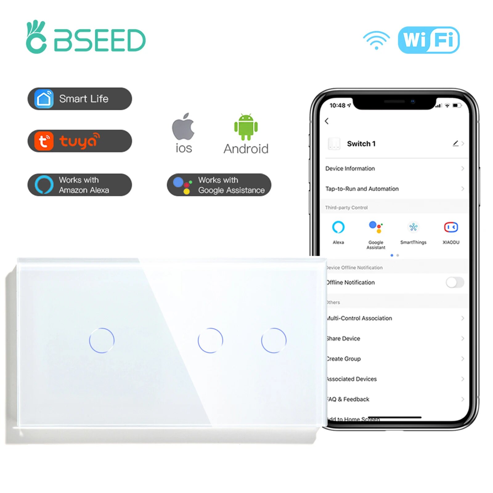 Сенсорные выключатели BSEED Wi-Fi 1G 2G