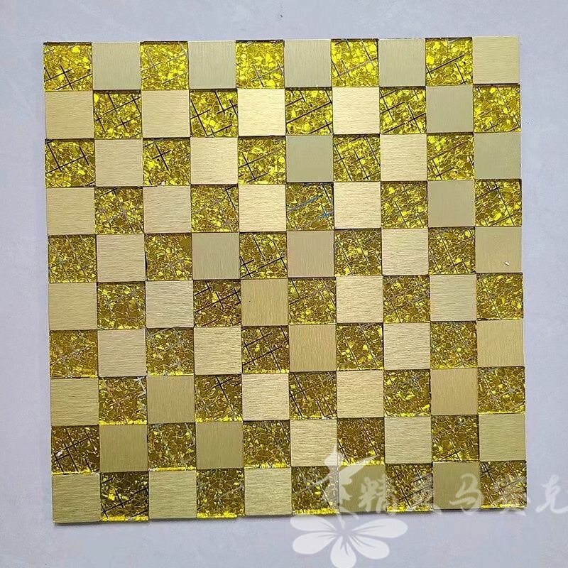 Металлическая матовая алмазная стеклянная мозаичная плитка, самоклеящаяся, для фона телевизора, стикер для зеркальной стены KTV, алюминиевая пластиковая доска для чая