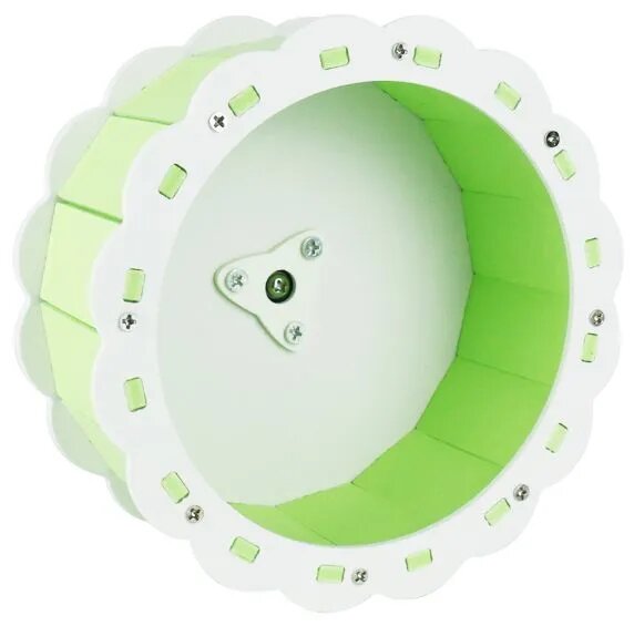 Беговое колесо 17см бесшумное на подшипнике для небольших грызунов / Колесо на подставке для мыши, хомяка, джунгарика / зеленое