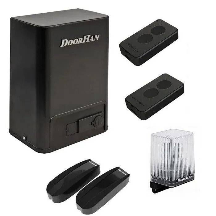DoorHan SLIDING-800profullr0 комплект автоматики для откатных ворот весом до 800 кг: привод, два пульта, лампа, фотоэлементы