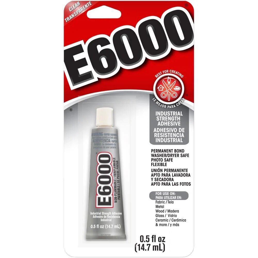 Клей универсальный, E6000 (США), прозрачный, 14.7 мл (0.5 fl. oz.)