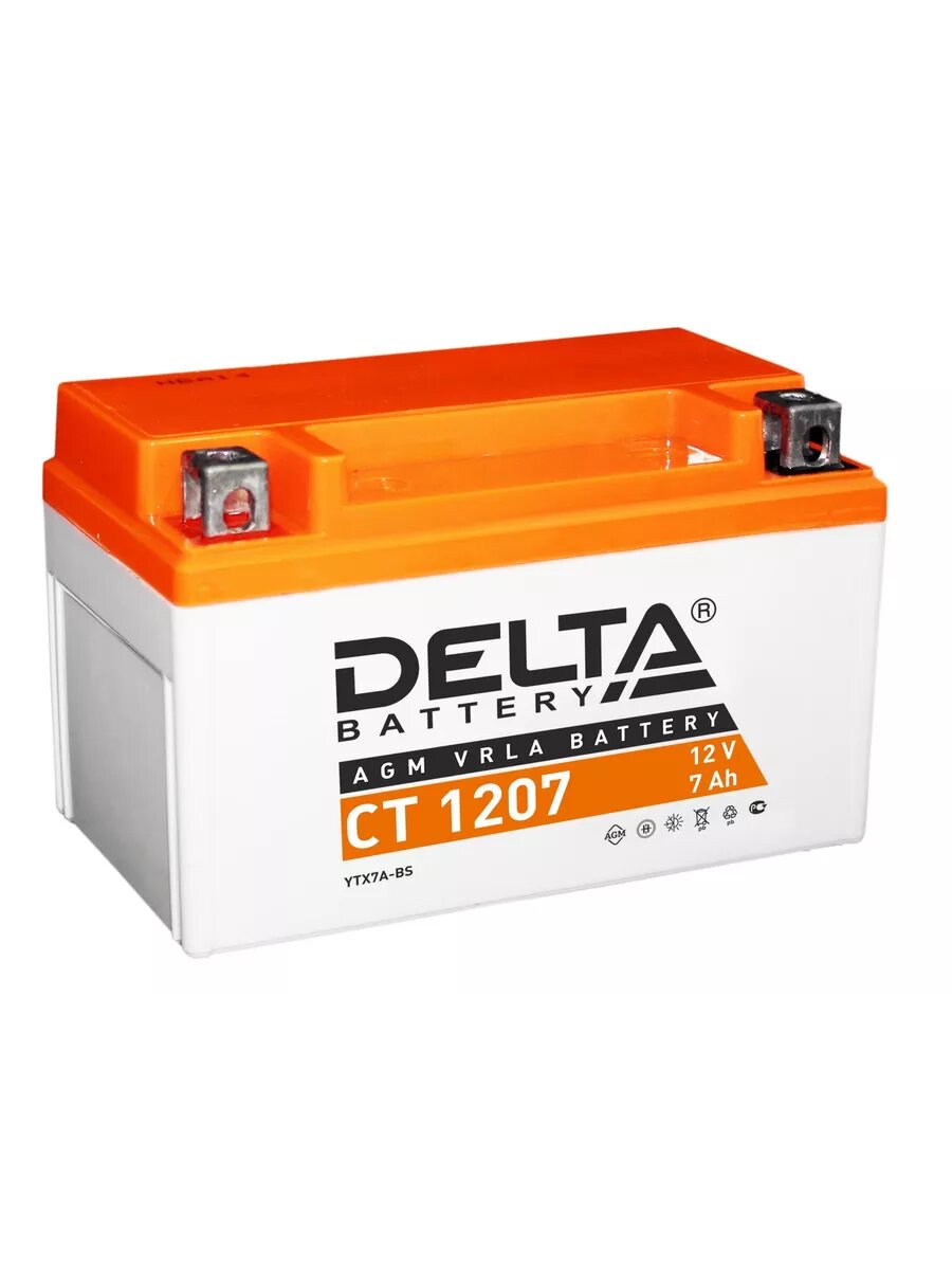 Аккумулятор DELTA CT1207 12V 7Ач 105А 150x87x93 прям. пол.