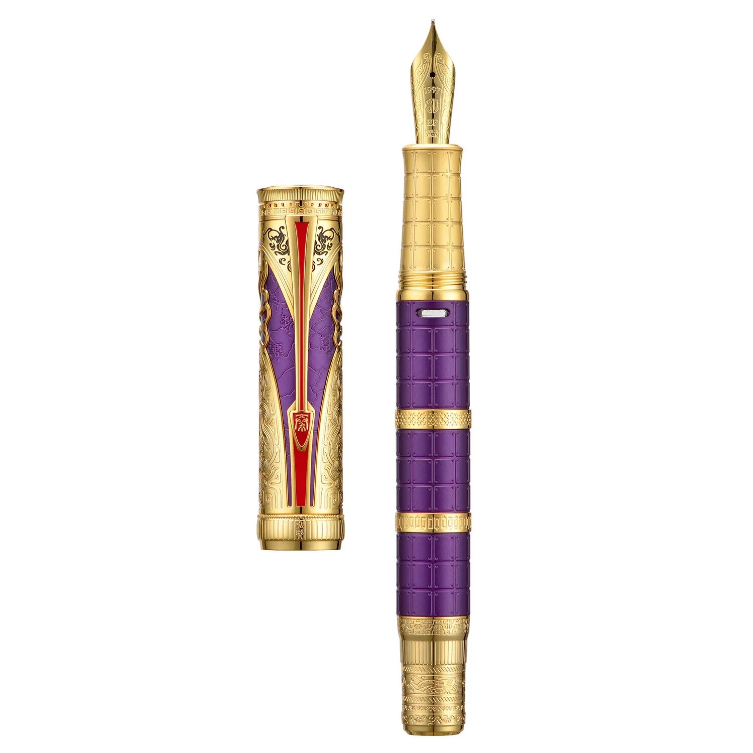 Перьевая ручка Hongdian Qin, F 0.5mm, Purple Golden
