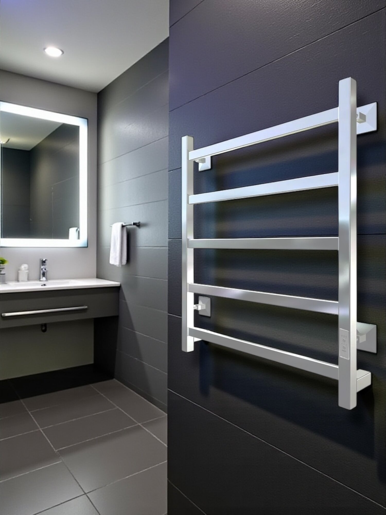 Полотенцесушитель электрический Тругор 454х600мм форма лесенка 5 перекладин универсальное подключение