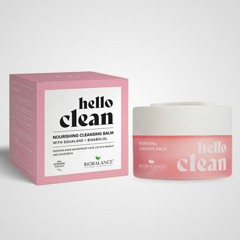 Питающий Бальзам для умывания лица 100 мл BIOBALANCE HELLO CLEAN NOURISHING CLEANSING BALM WITH SQUALANE + BISABOLOL Бальзам 100 мл