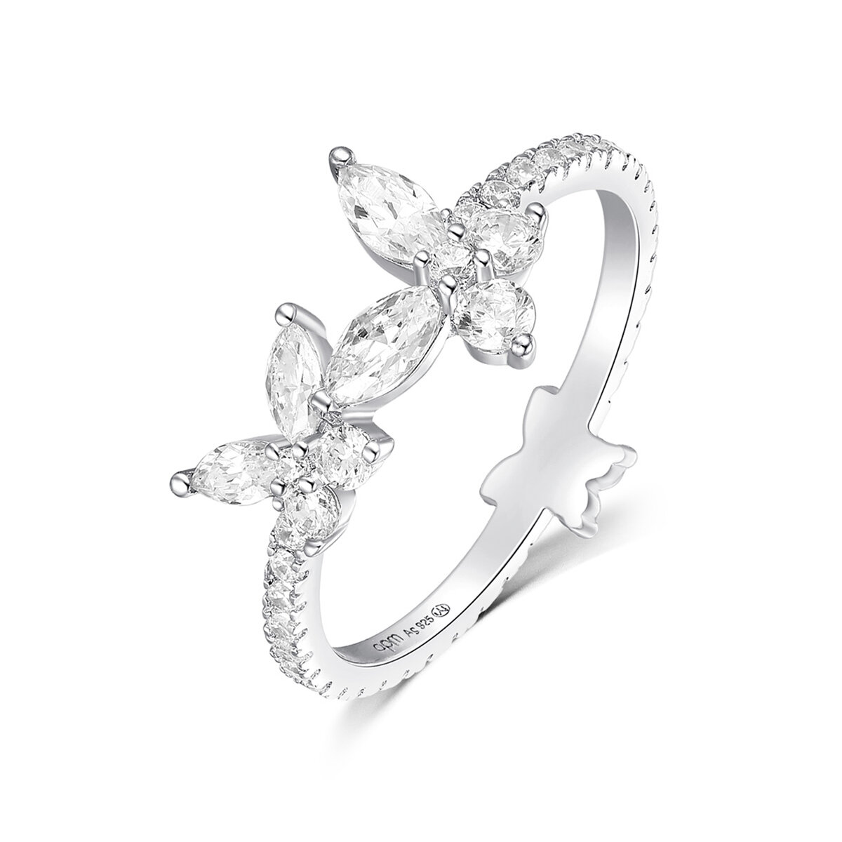 Кольцо плетеное, циркон