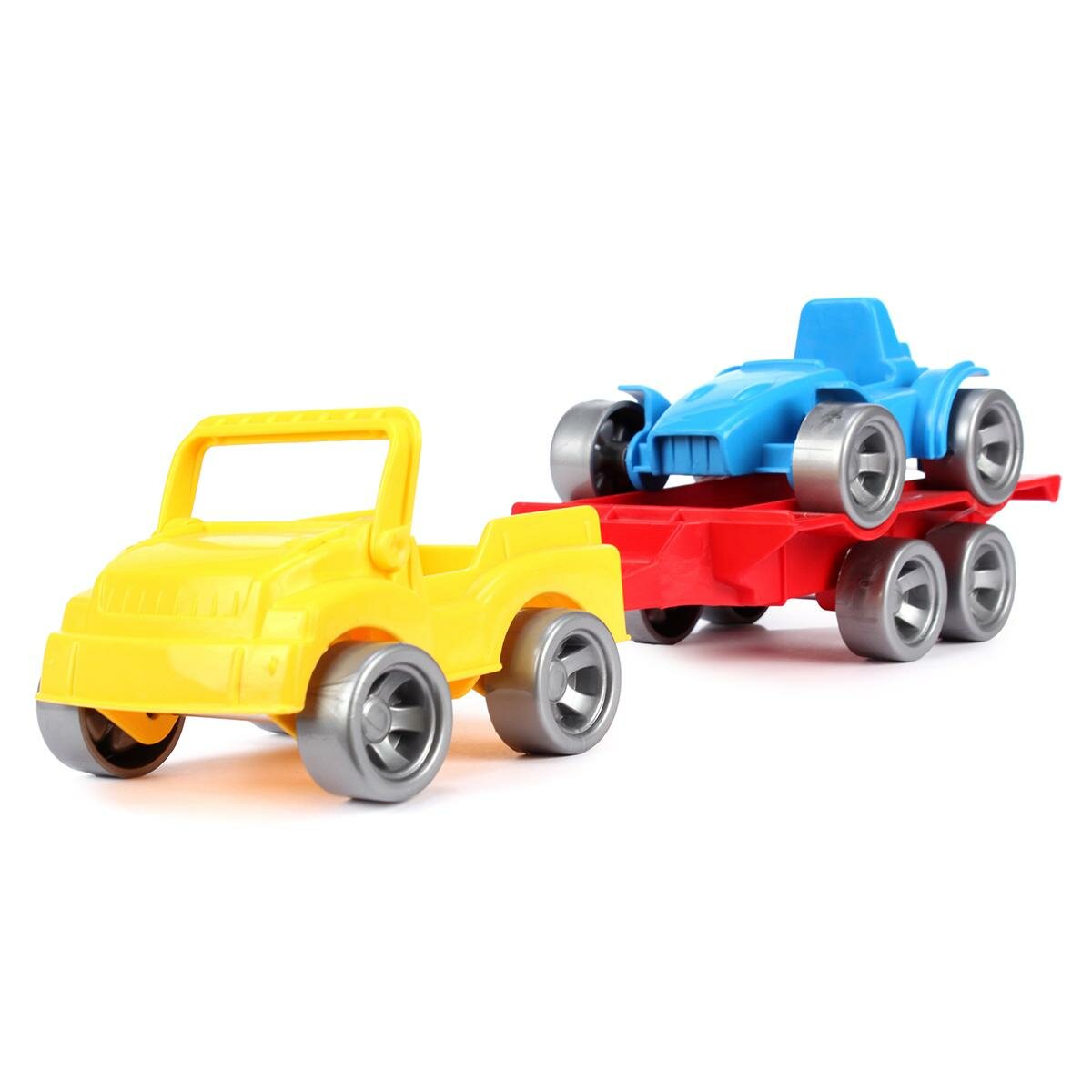 Набор машинок «Kid cars Sport» 3 шт, джип с прицепом, багги, прочный пластик, 1+
