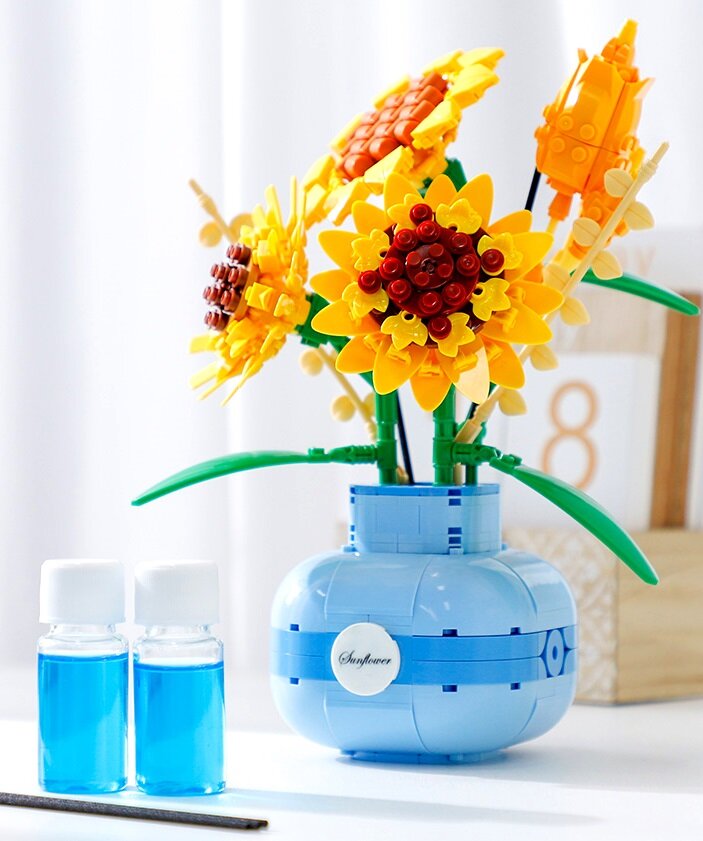 Конструктор 3D из миниблоков Balody Ваза с цветами Подсолнухи с запахом 542 элементов - BA21090