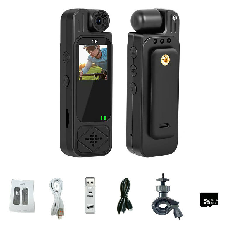 2K HD экшн-камера, камера для правоохранительных органов, записывающая камера, видеоконференции, мониторинг, рыбалка на природе, велоспорт, селфи-камера