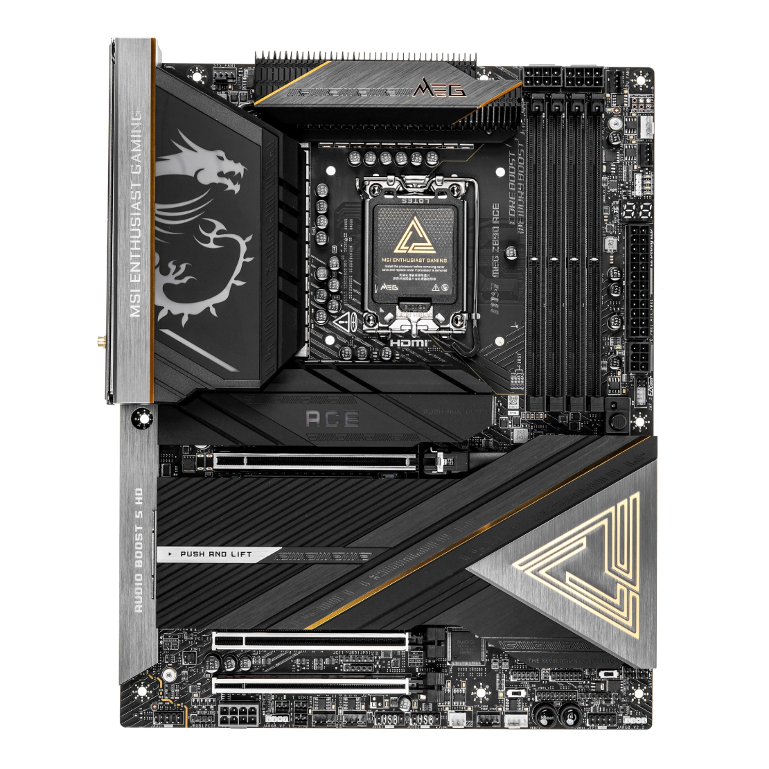 Материнская плата MSI MEG Z890 ACE, ATX, LGA 1851, Intel Z890, DIMM DDR5, 256 ГБ, 2хPCI Express 5.0 x16, черный