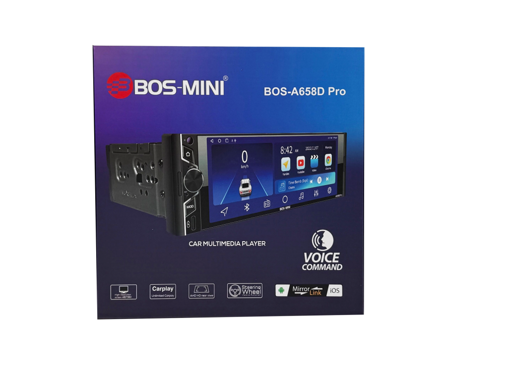 Автомагнитола BOS MINI BOS-A658D PRO 7" 4G/64G, с посадкой 1Din