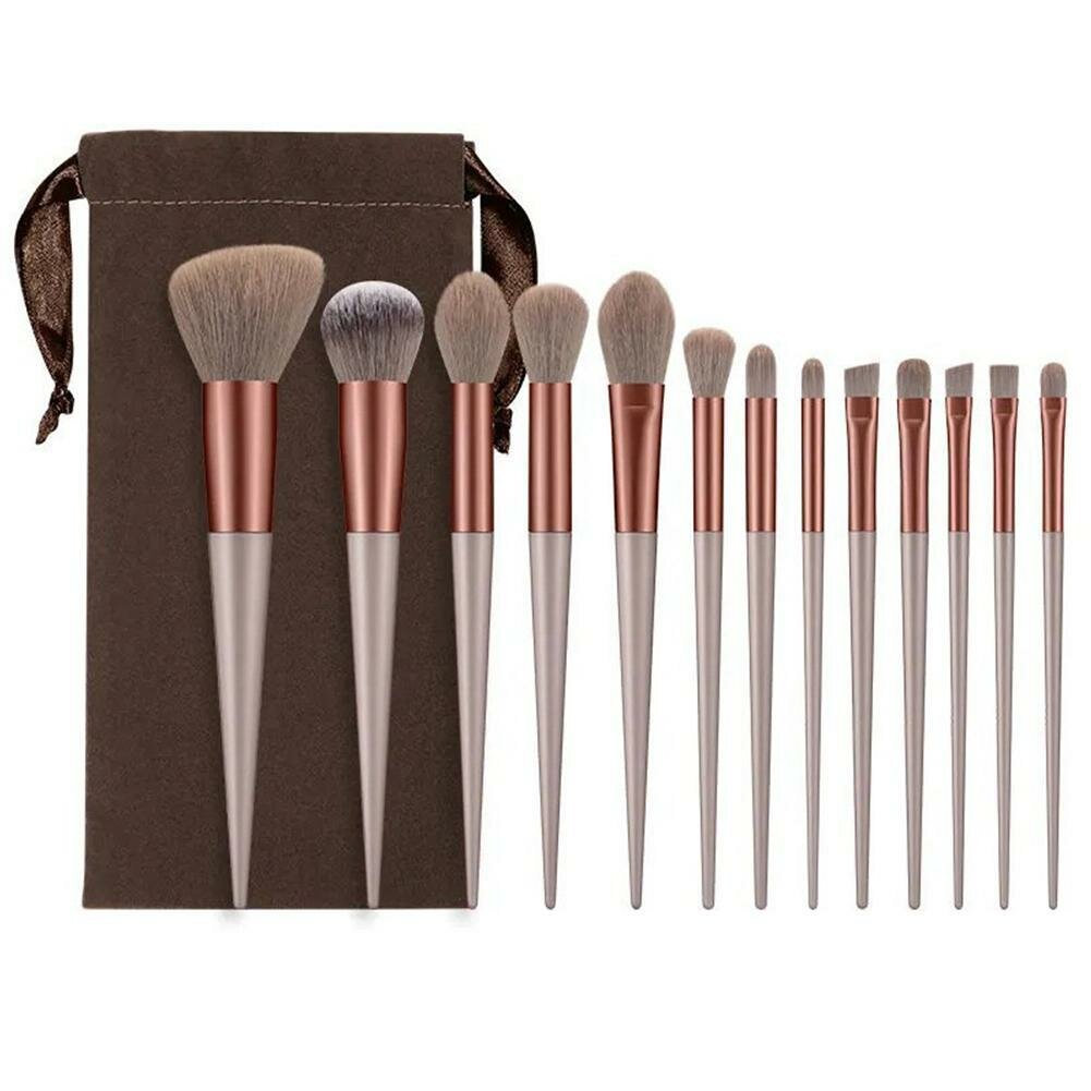 Набор из 13 кистей для макияжа, мягкая щетина, для теней, тонального крема, косметический инструмент