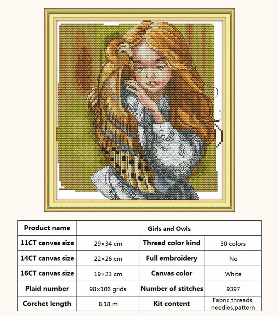 Наборы для вышивки крестом Joy Sunday Angel Baby Girl Beauty Series RA239, 14CT blank canvas