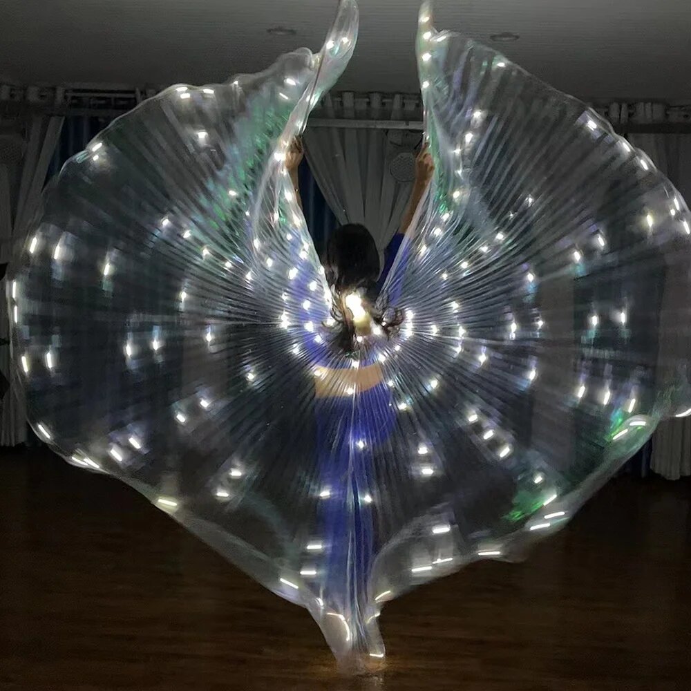 Светодиодные крылья Исиды для танца живота Auto White