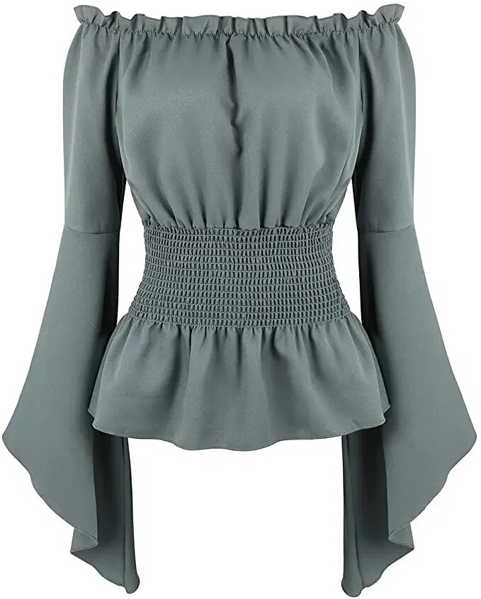 Пиратская блузка Hengzhifeng Серый, L, H-6530-Gray